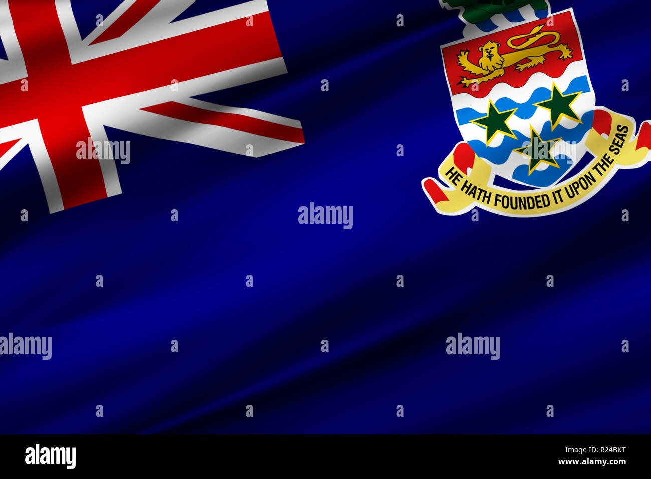 Cayman islands 3D waving flag illustration. Texture can be used as ...