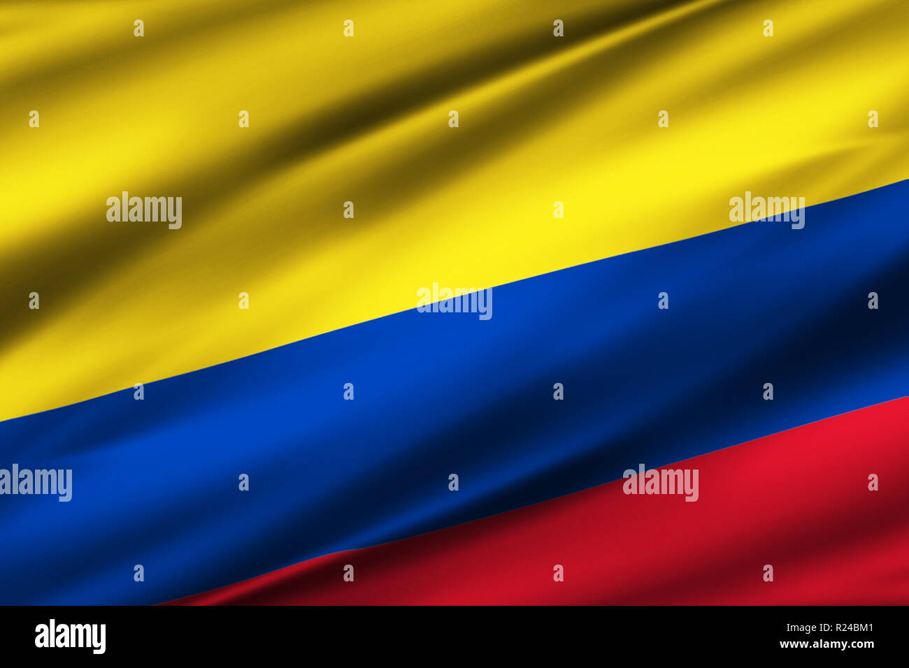 Colombia 3D waving flag illustration. Texture can be used as background ...