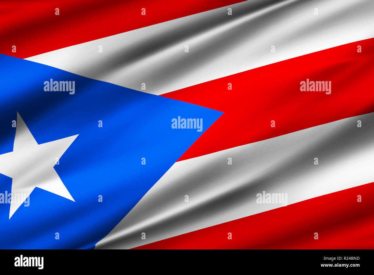Puerto rico 3D waving flag illustration. Texture can be used as ...