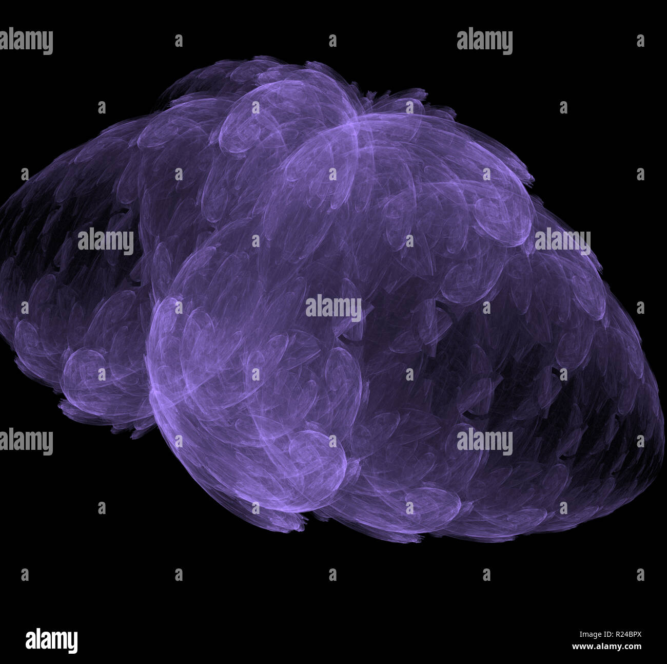 Violet cloud fractal on black background. Fantasy fractal texture ...