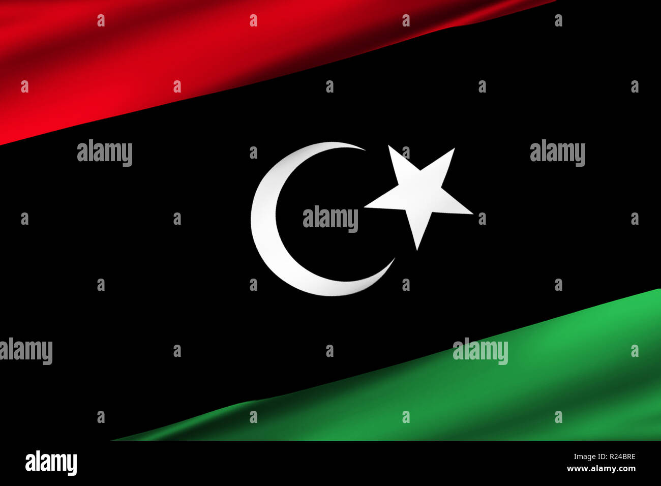 Libya 3D waving flag illustration. Texture can be used as background ...
