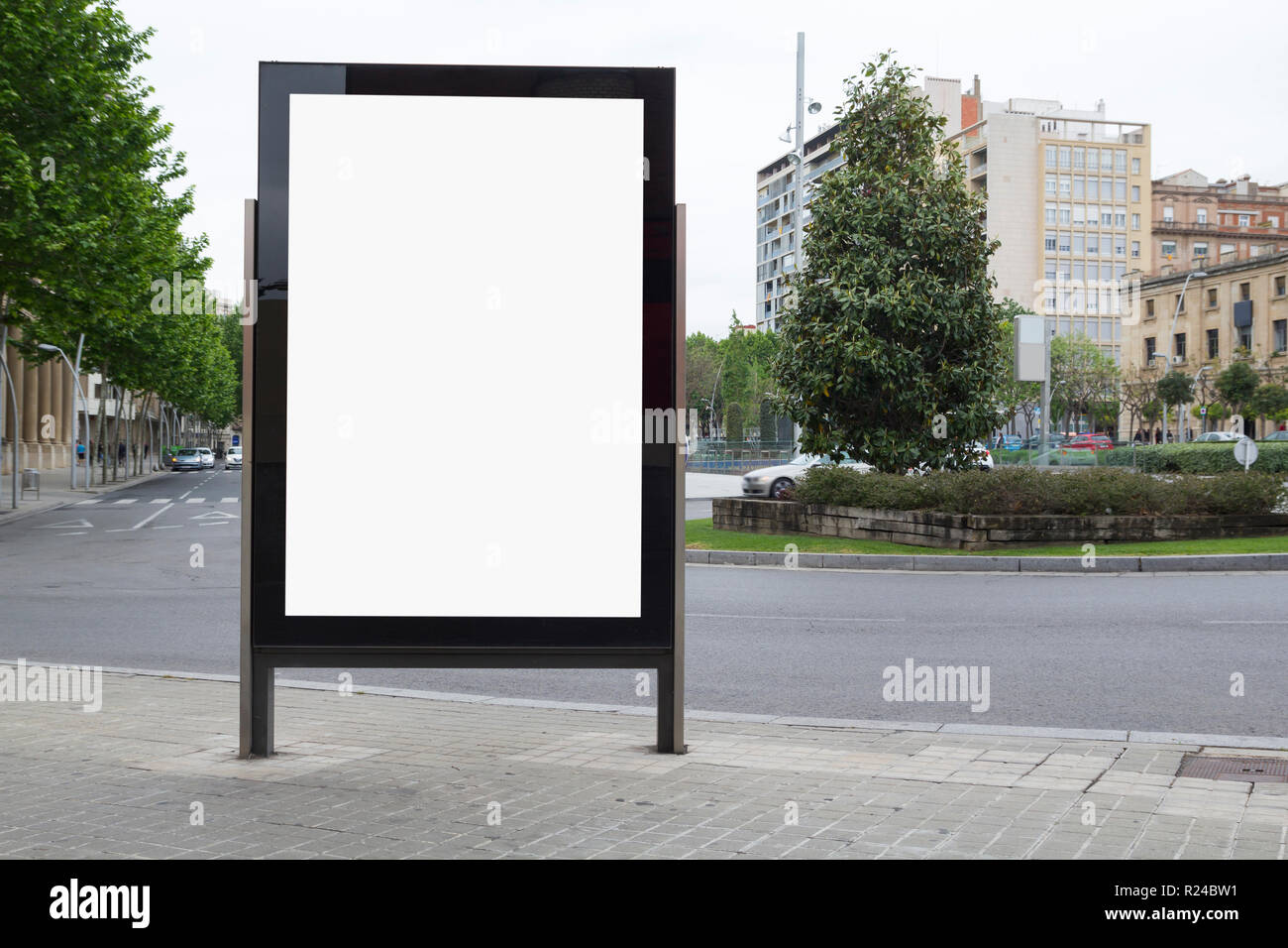Blank billboard in the street, promo advertisement Stock Photo - Alamy