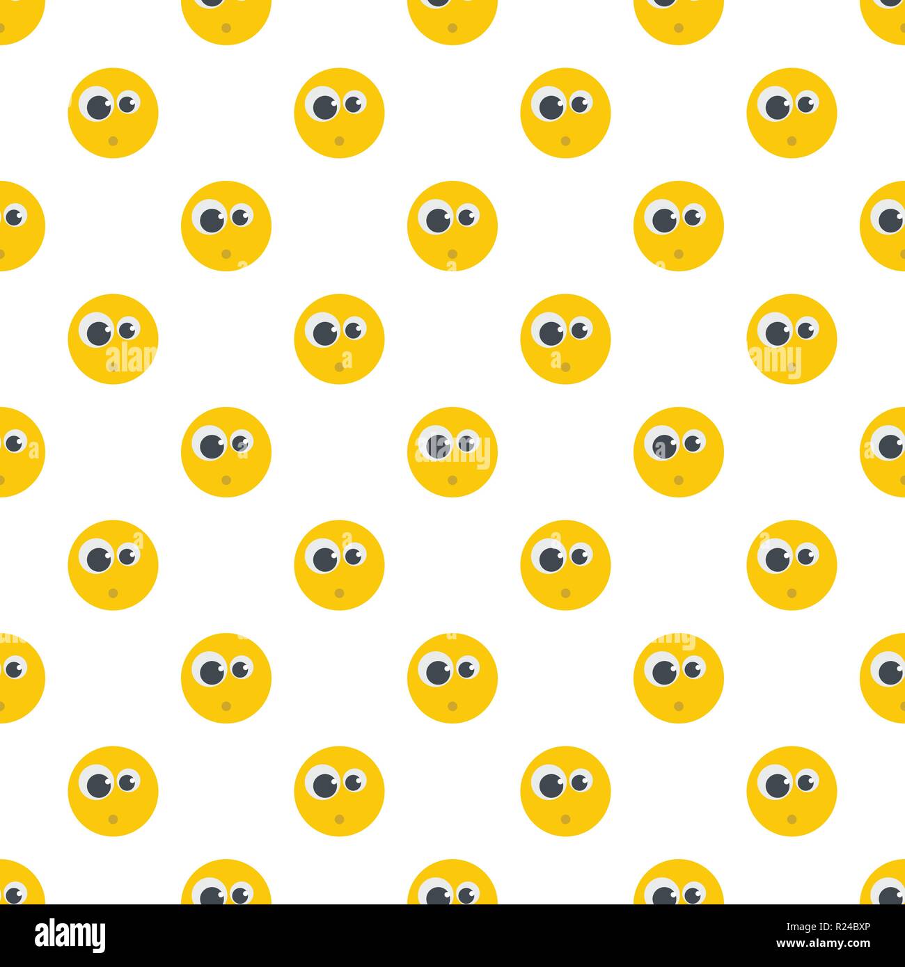 Surprised smile pattern seamless in flat style for any design Stock ...