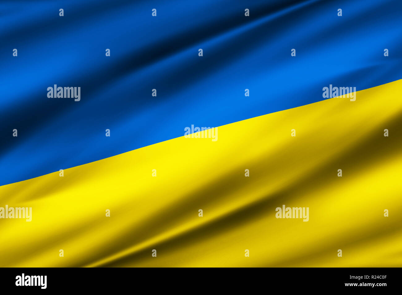 Ukraine 3D waving flag illustration. Texture can be used as background ...