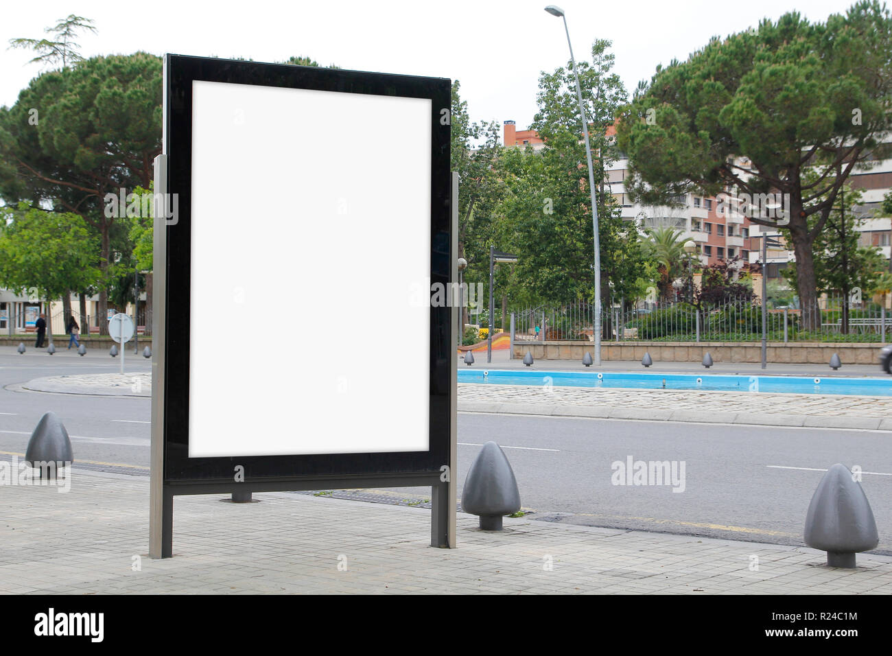 Blank billboard in the street, promo advertisement Stock Photo - Alamy