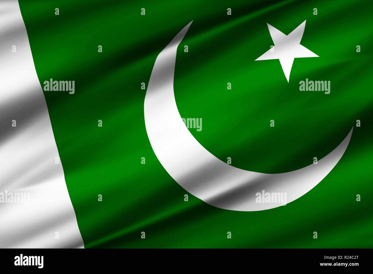 Pakistan 3D waving flag illustration. Texture can be used as background ...