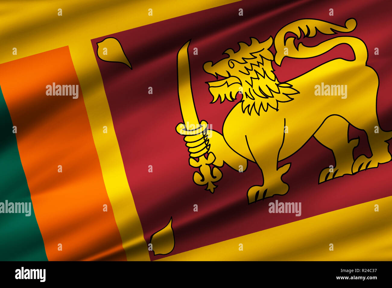 Sri Lanka 3D waving flag illustration. Texture can be used as ...
