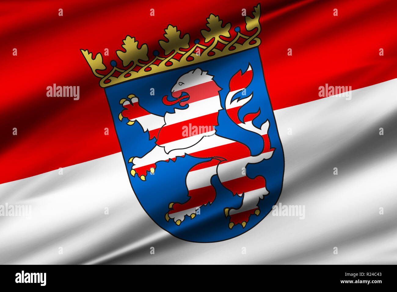 Hesse 3D waving flag illustration. Texture can be used as background ...