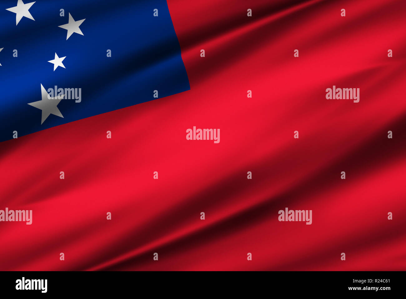 Samoa 3D waving flag illustration. Texture can be used as background ...