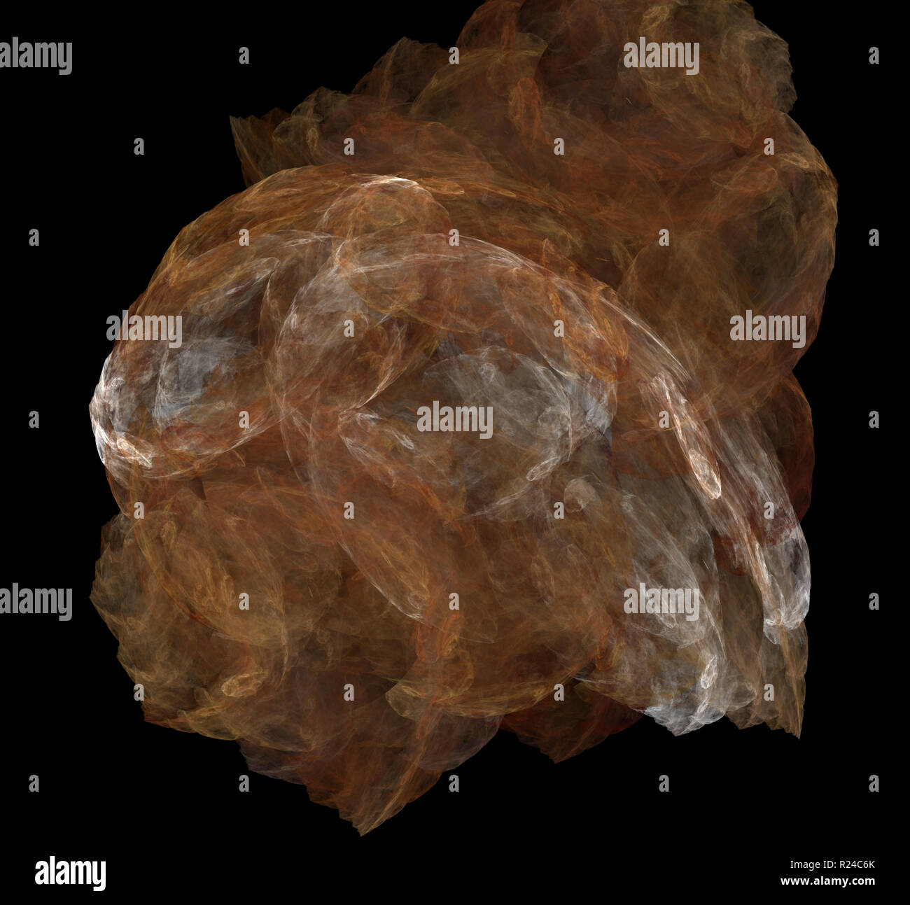 Brown white fractal on black background. Fantasy fractal texture ...