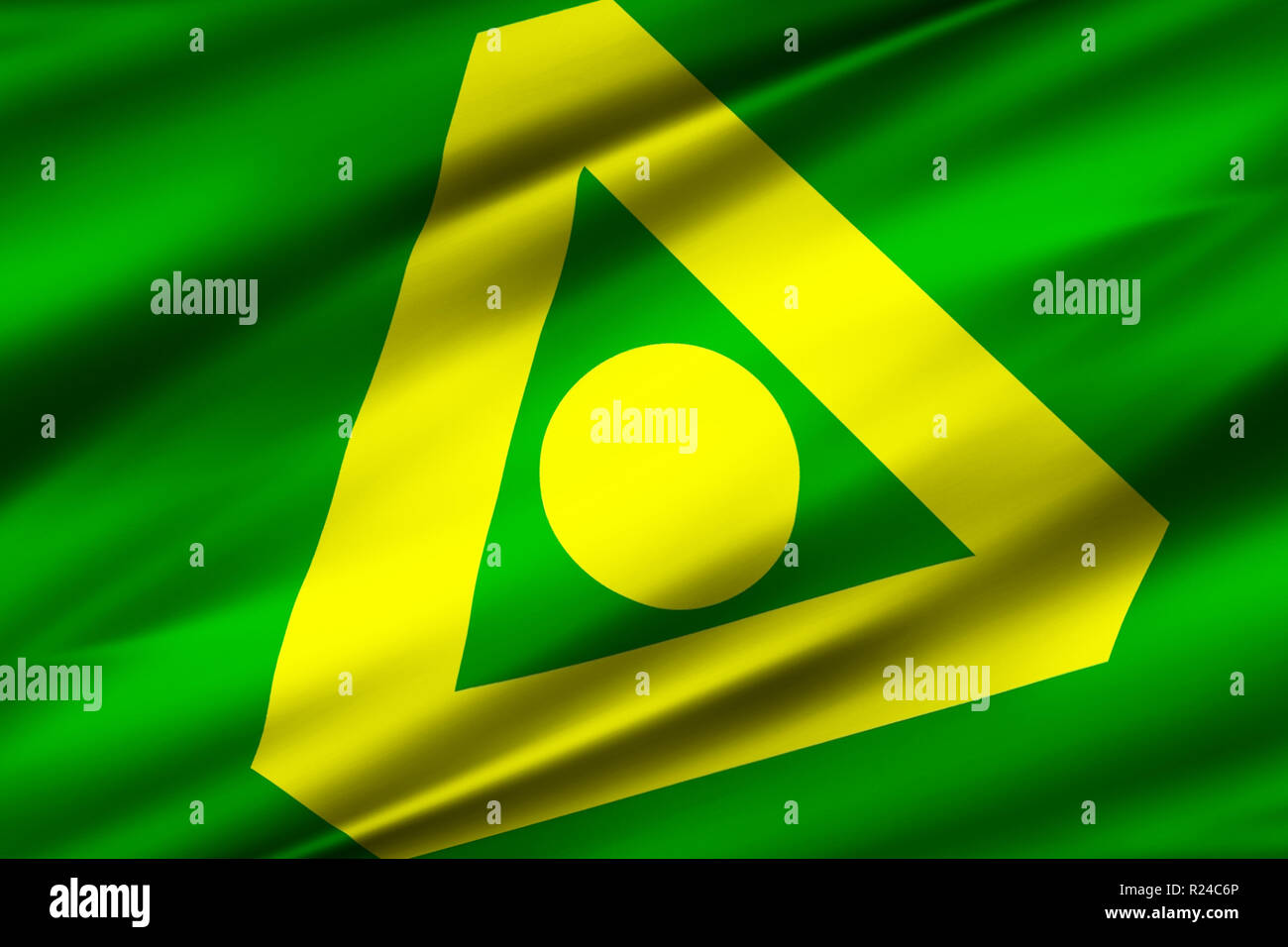 Delta British Columbia 3D waving flag illustration. Texture can be used ...