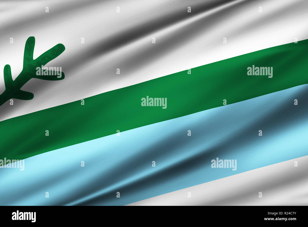 Labrador 3D waving flag illustration. Texture can be used as background ...