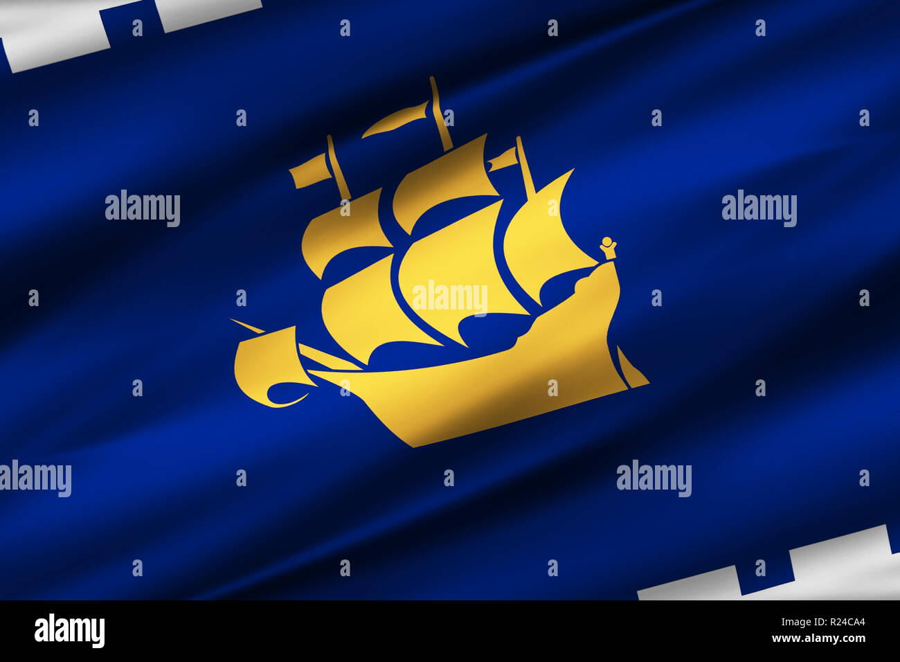 Quebec City 3D waving flag illustration. Texture can be used as ...
