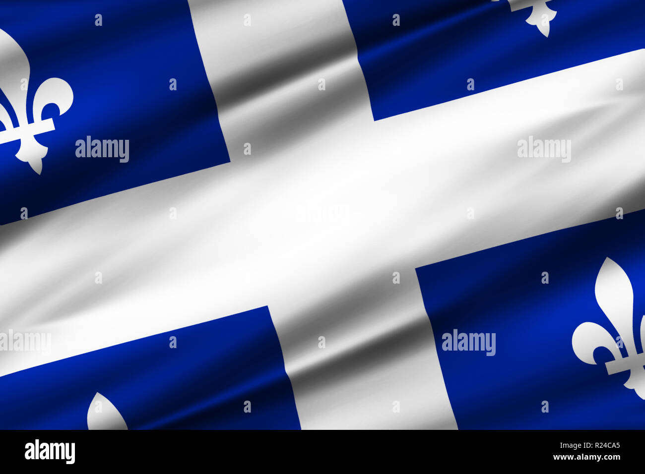 Quebec 3D waving flag illustration. Texture can be used as background ...