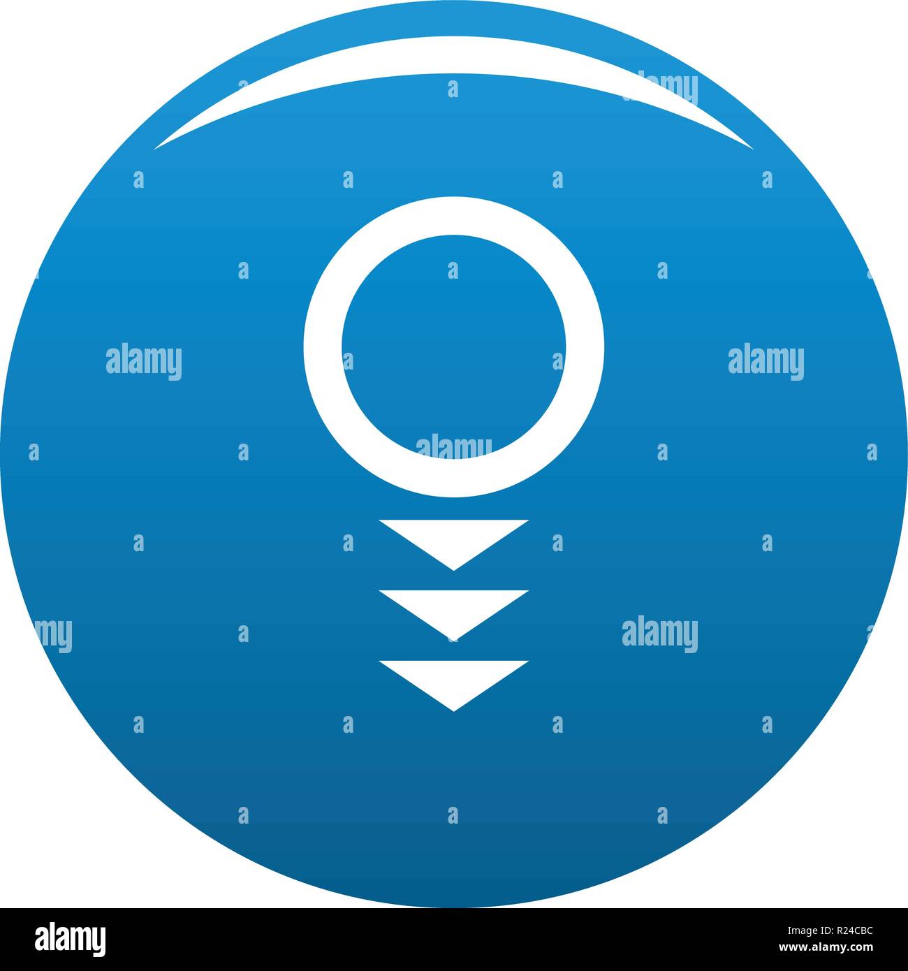 Round arrow icon vector blue circle isolated on white background Stock ...