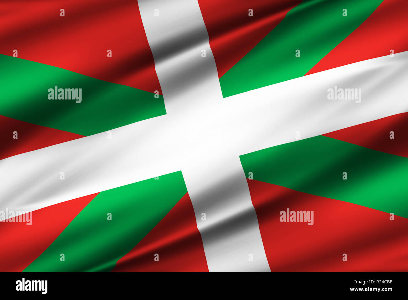 Basque Country 3D waving flag illustration. Texture can be used as ...