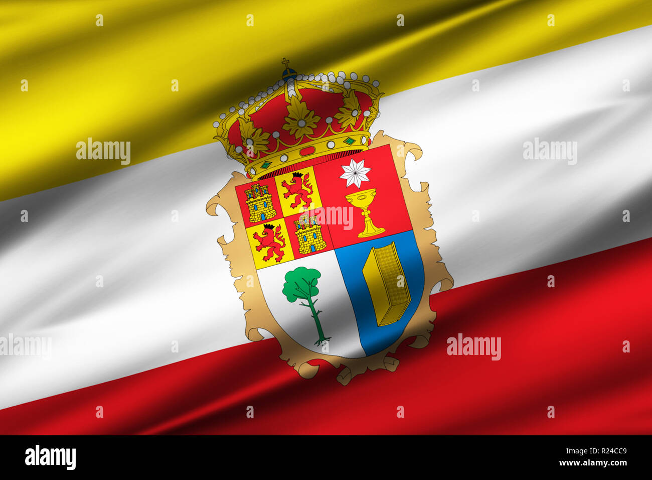 Cuenca 3D waving flag illustration. Texture can be used as background ...