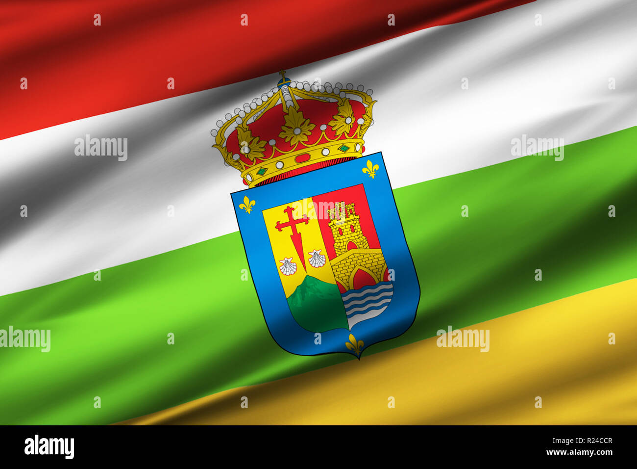 La Rioja 3D waving flag illustration. Texture can be used as background ...
