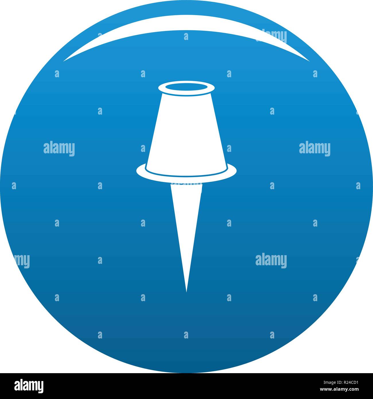 Drawing pin icon vector blue circle isolated on white background Stock ...
