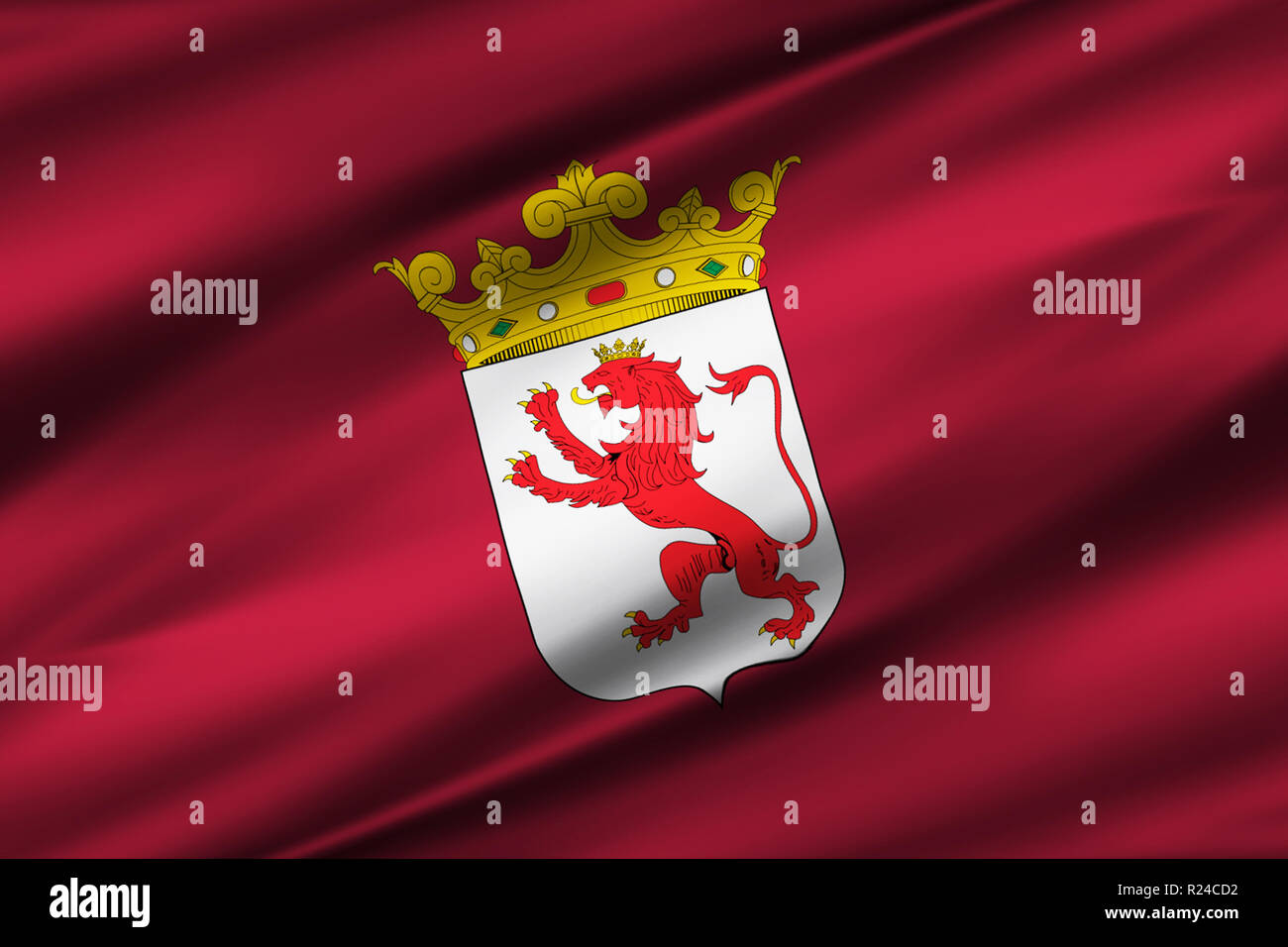 Leon 3D waving flag illustration. Texture can be used as background ...