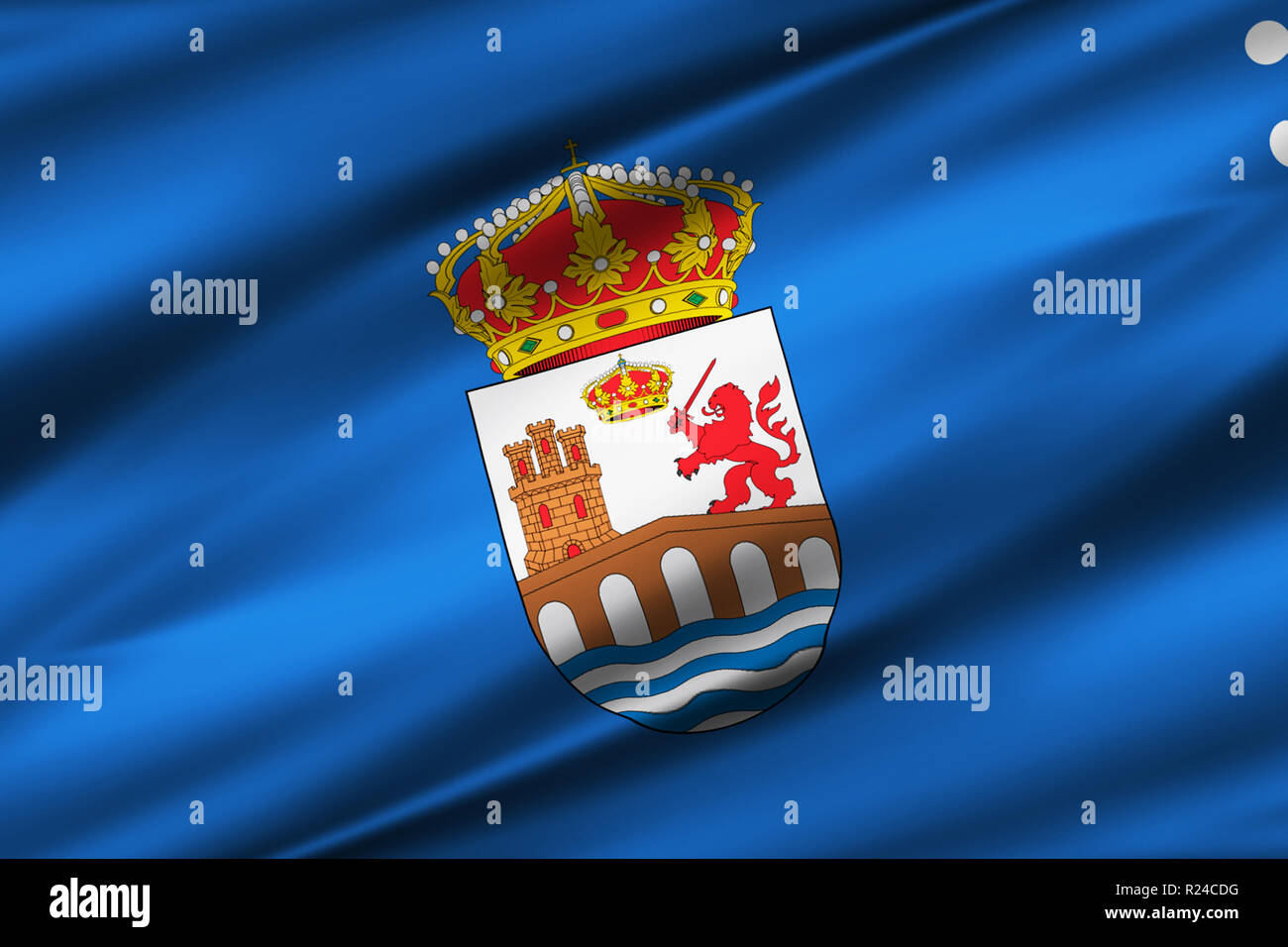 Ourense 3D waving flag illustration. Texture can be used as background ...