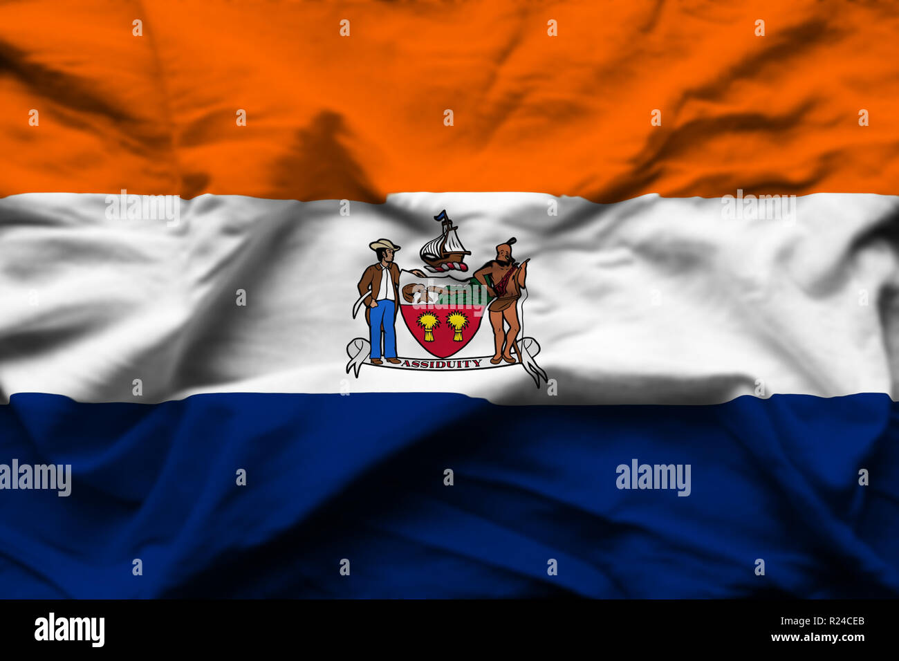 Albany New York 3D wrinkled flag illustration. Usable for background ...