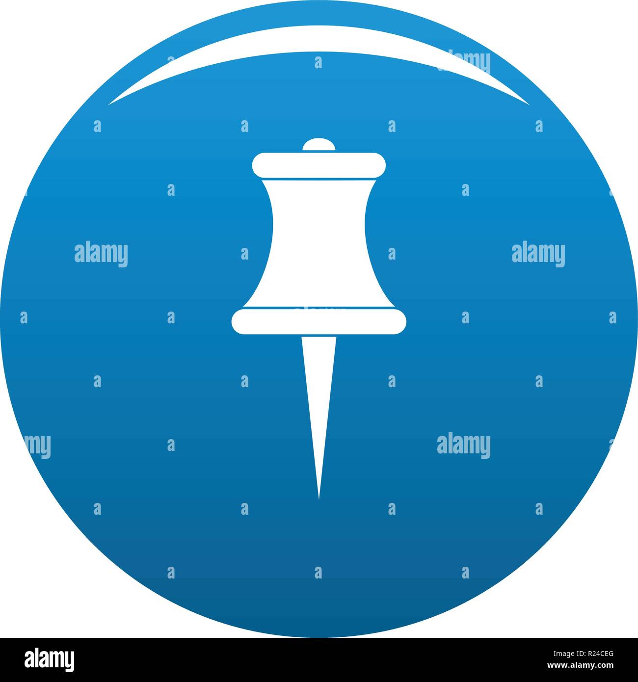 Sharp pin icon vector blue circle isolated on white background Stock ...