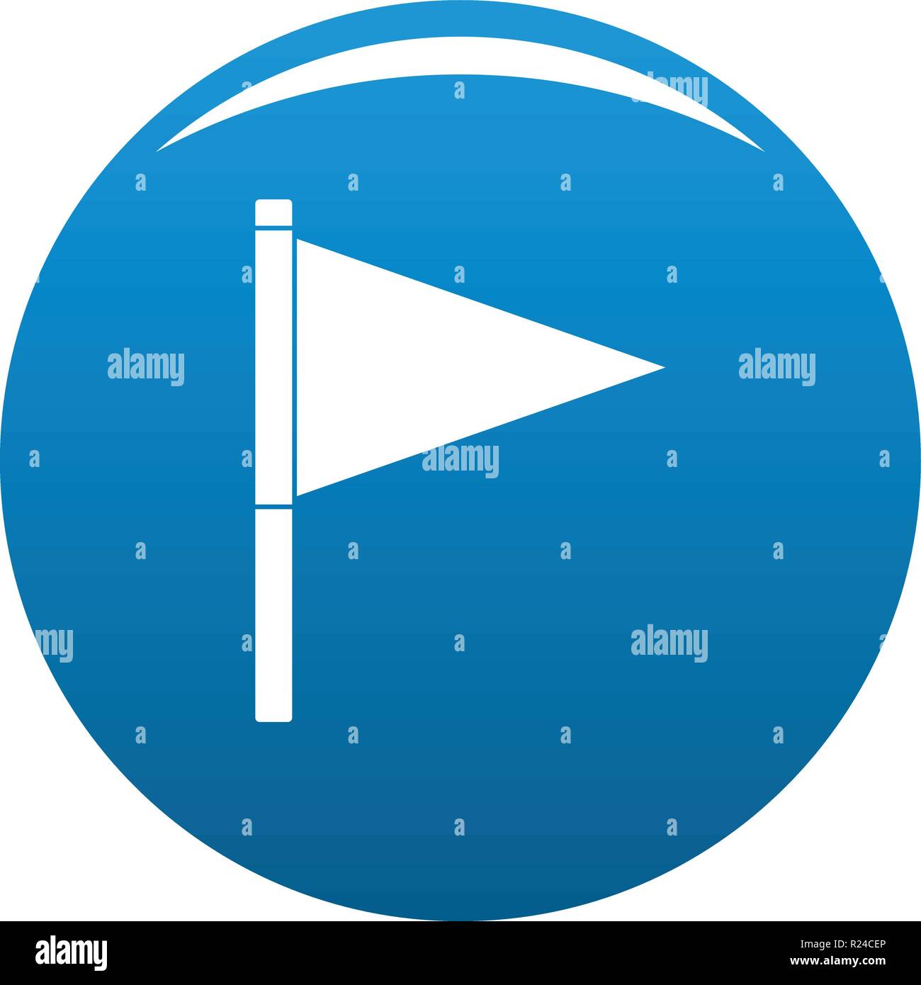 Destination flag icon vector blue circle isolated on white background ...