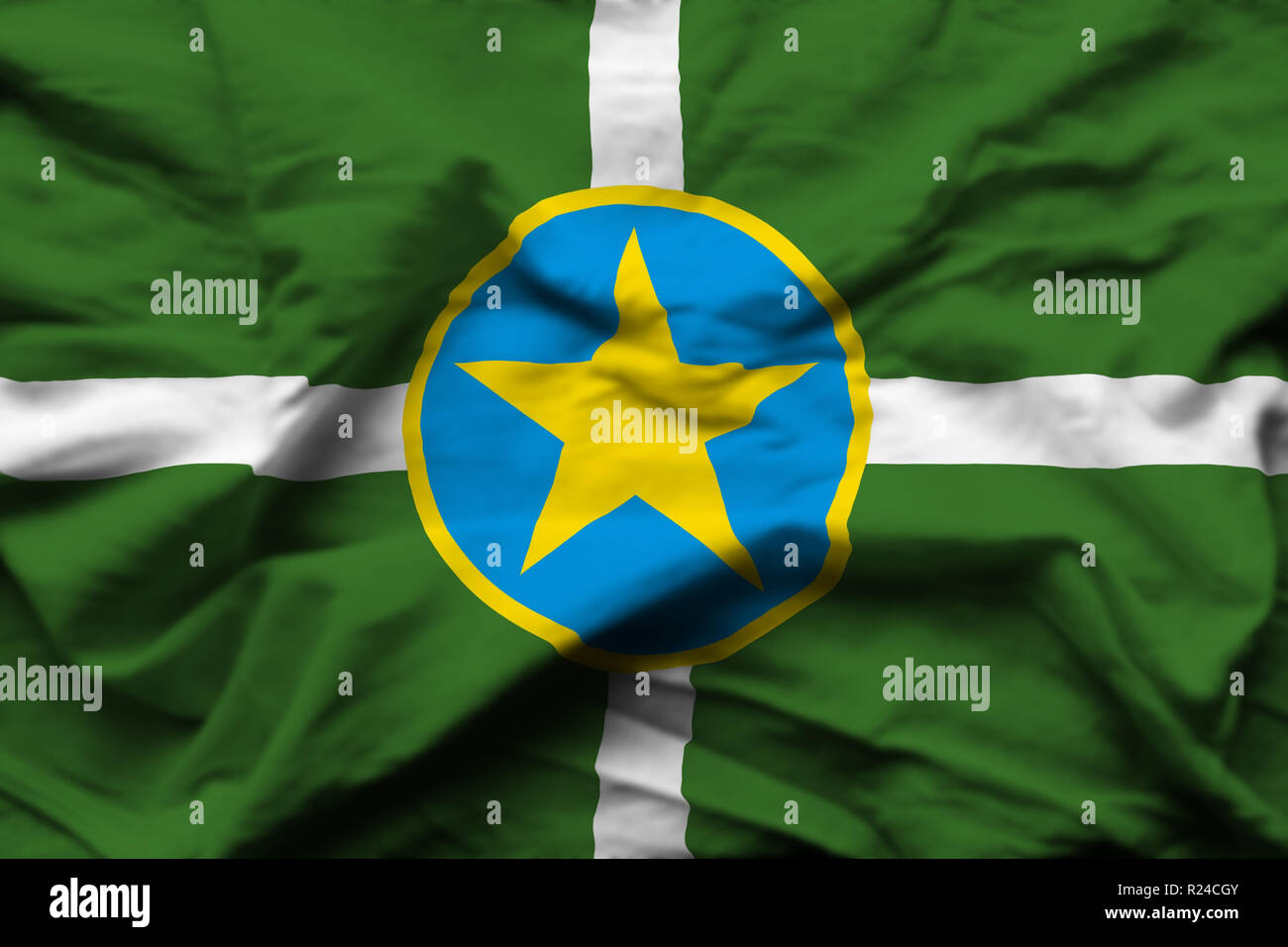 Jackson Mississippi 3D wrinkled flag illustration. Usable for ...