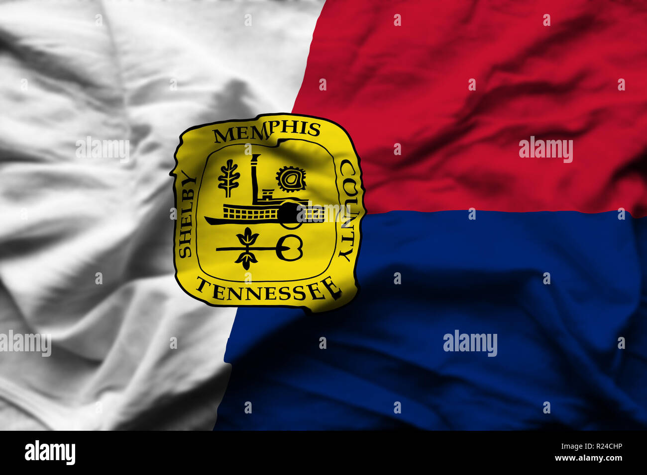 Memphis Tennessee 3D wrinkled flag illustration. Usable for background ...