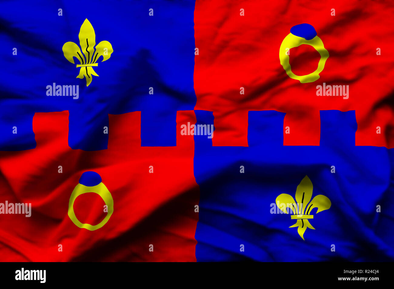 Montgomery County 3D wrinkled flag illustration. Usable for background ...