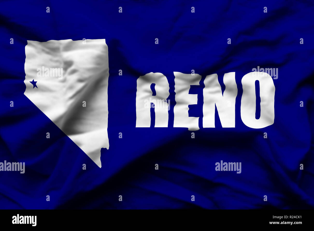 Reno 3D wrinkled flag illustration. Usable for background and texture ...