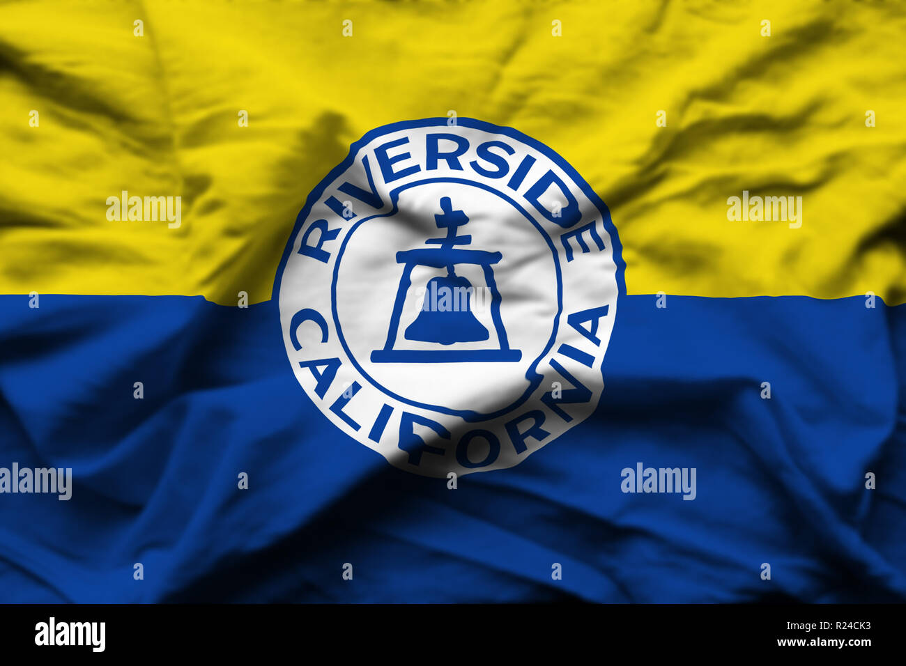 Riverside California 3D wrinkled flag illustration. Usable for ...