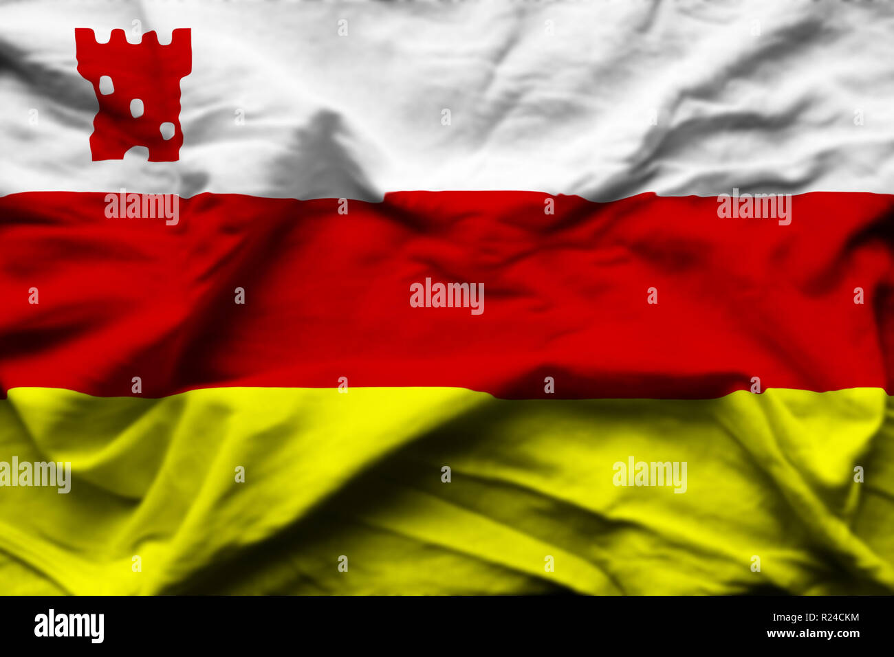 Santa Barbara California 3D wrinkled flag illustration. Usable for ...