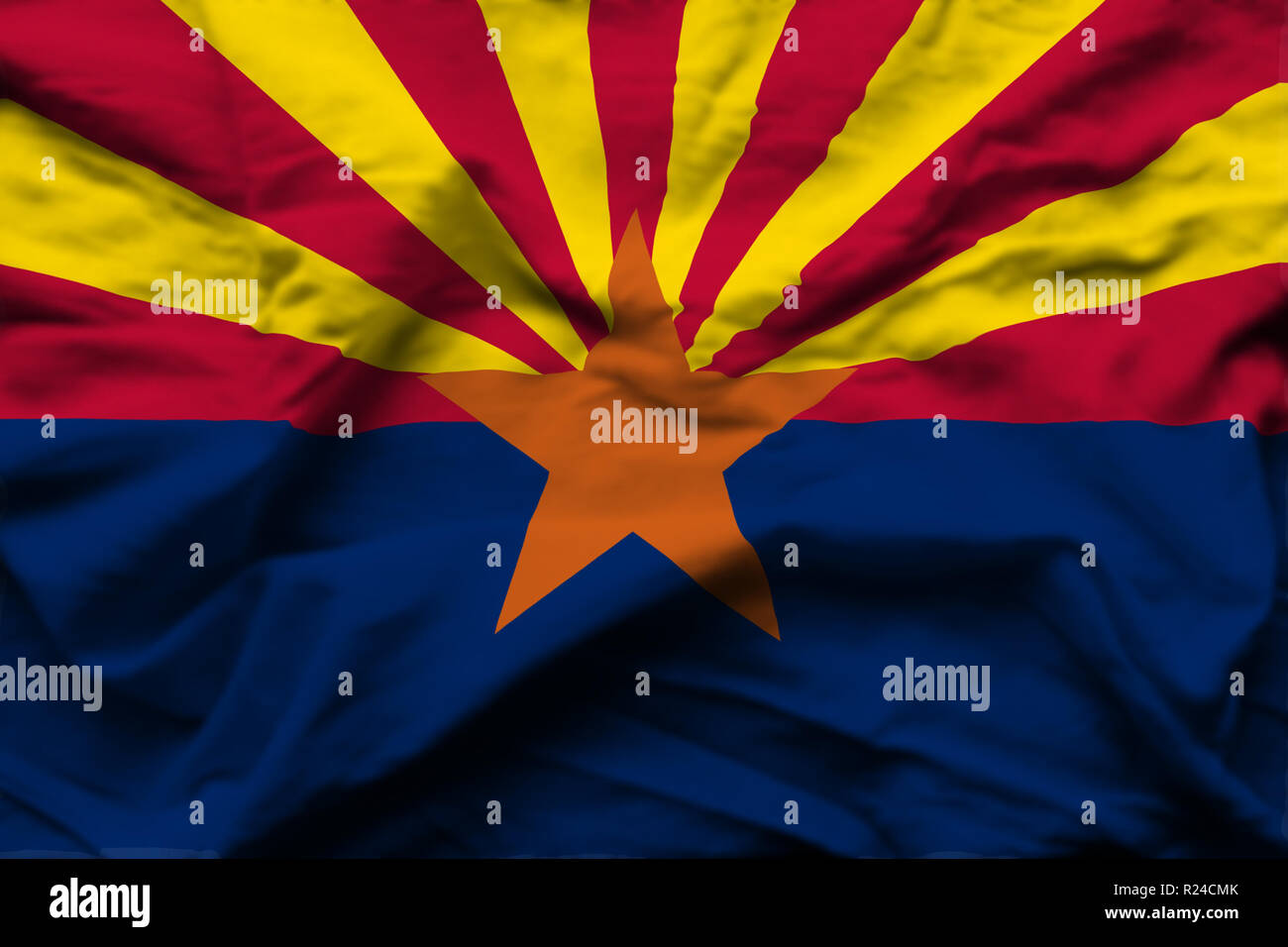 Arizona 3D wrinkled flag illustration. Usable for background and ...