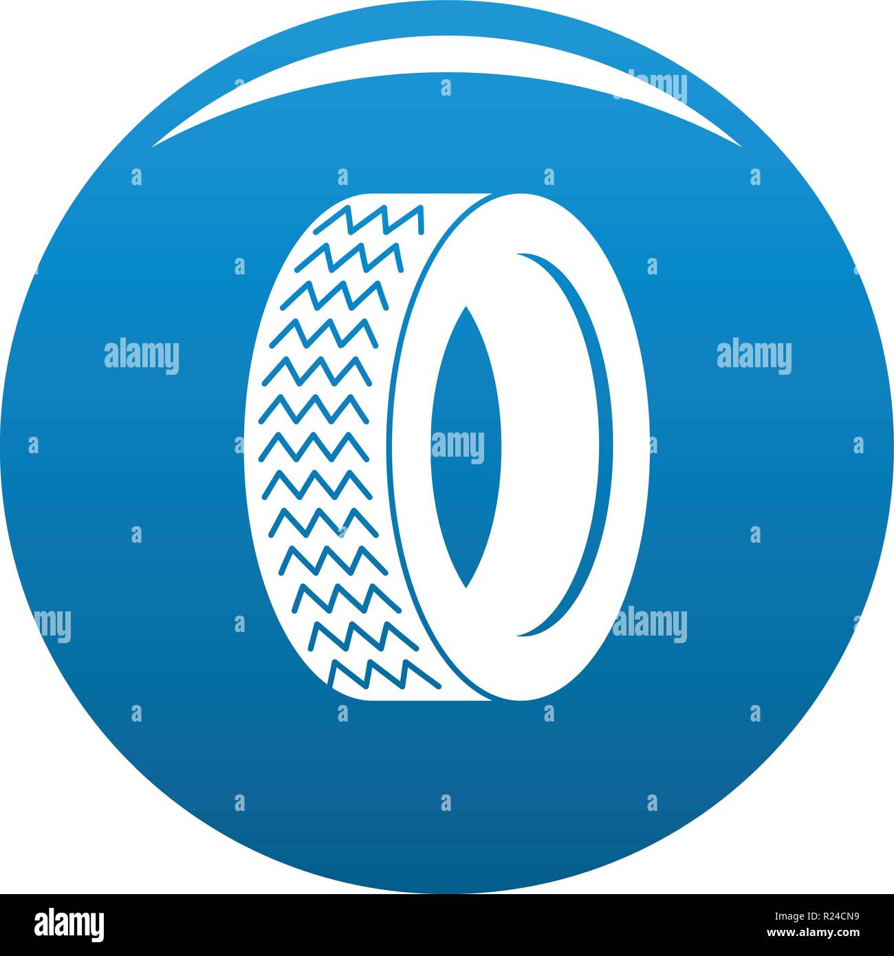 Vehicle tire icon vector blue circle isolated on white background Stock ...