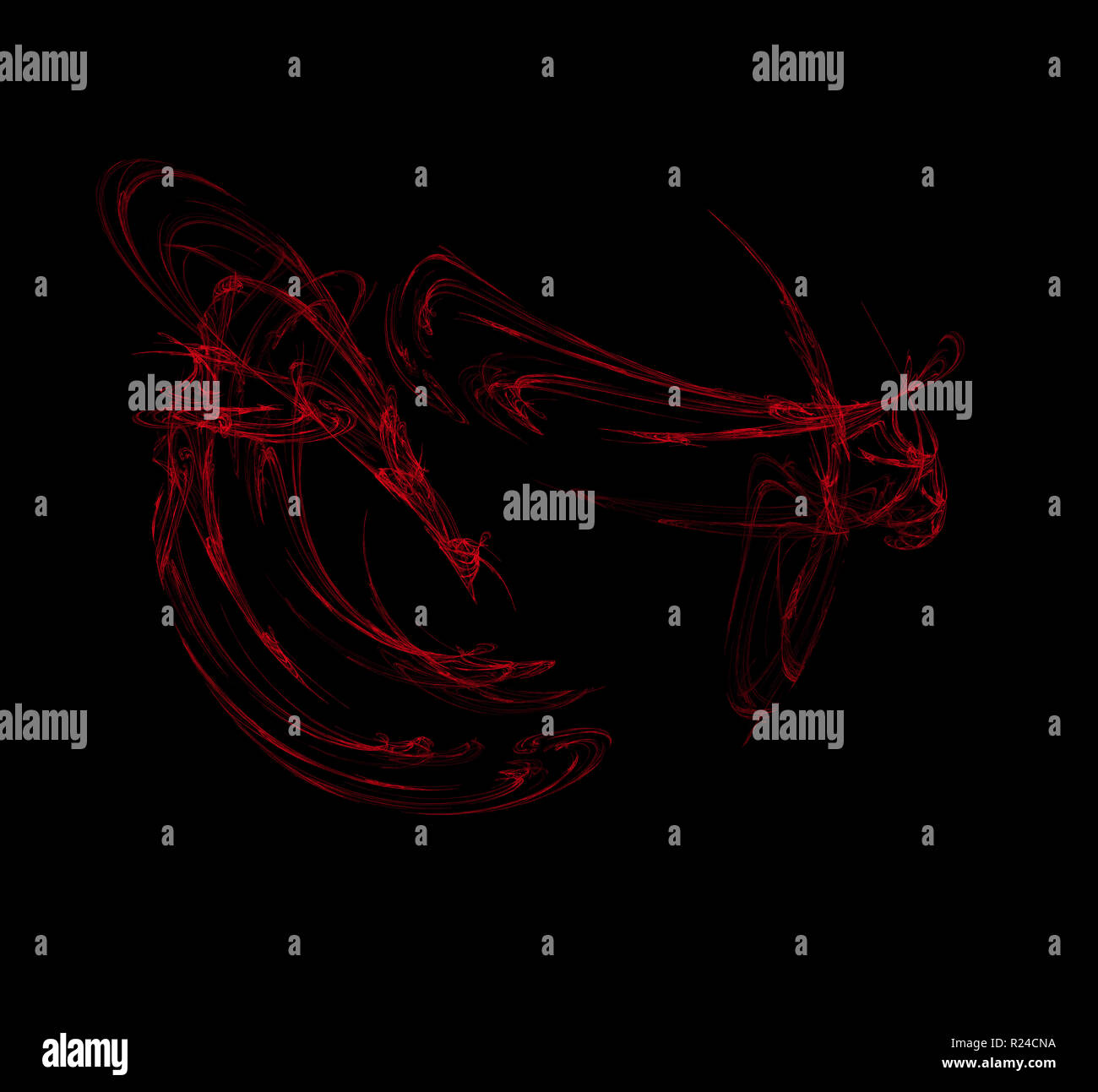 Red sphere pattern on black background. Fantasy fractal texture ...