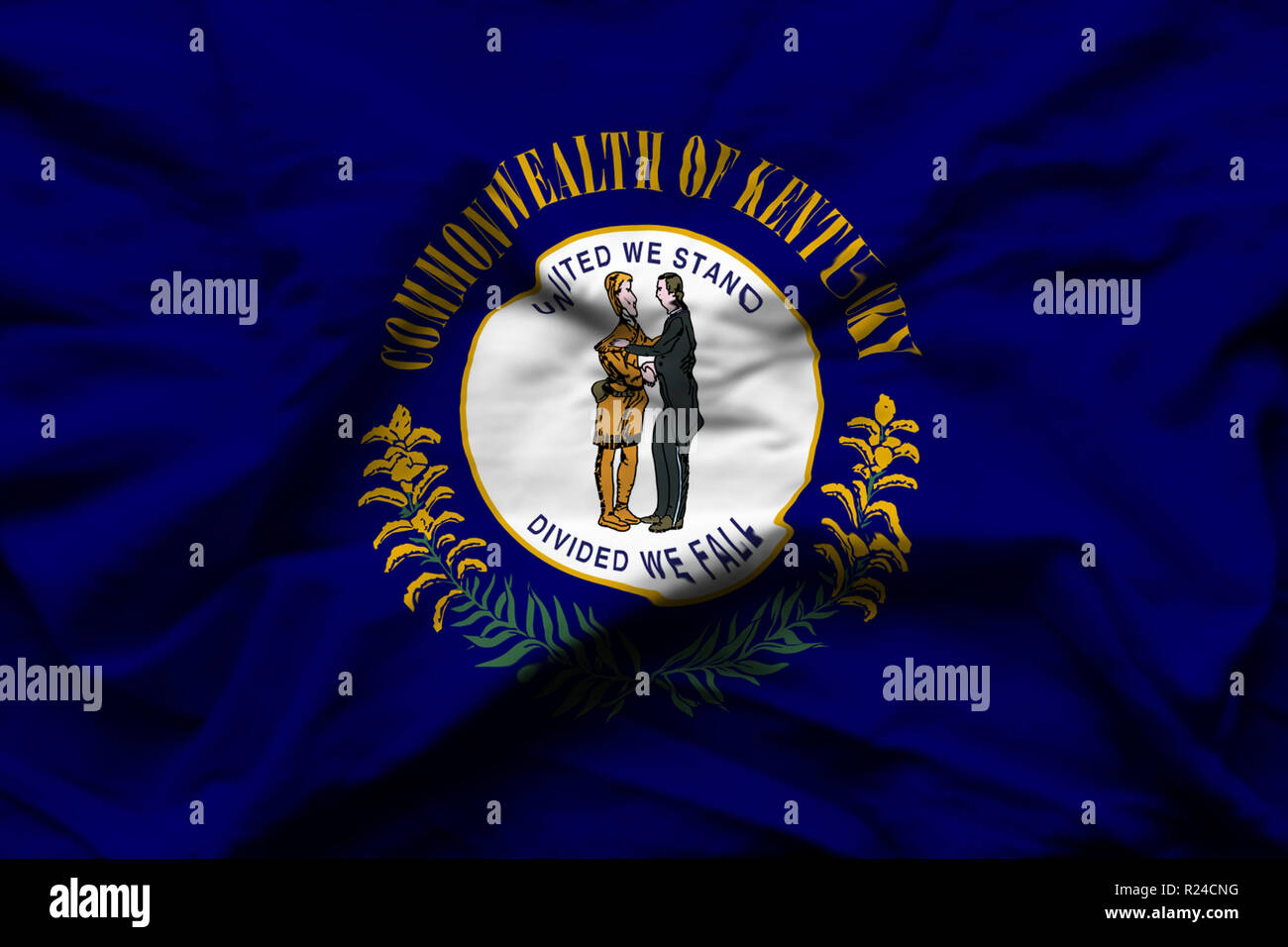 Kentucky 3D wrinkled flag illustration. Usable for background and ...