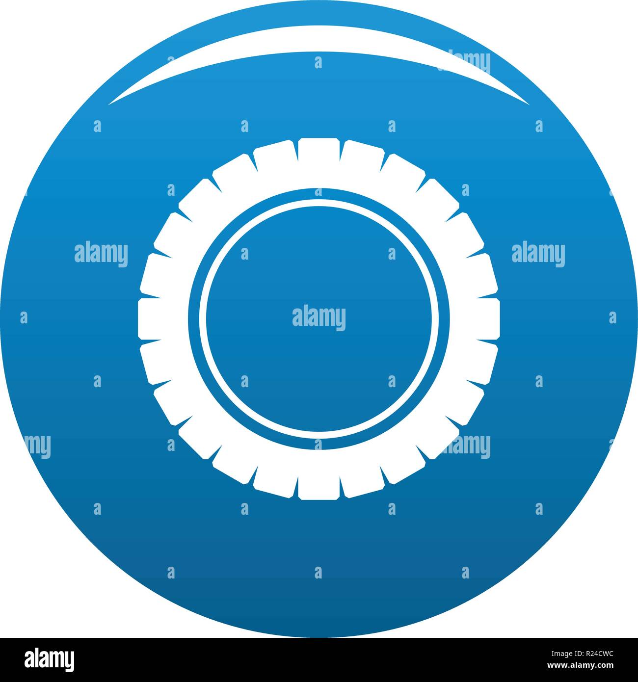 Single tire icon vector blue circle isolated on white background Stock ...