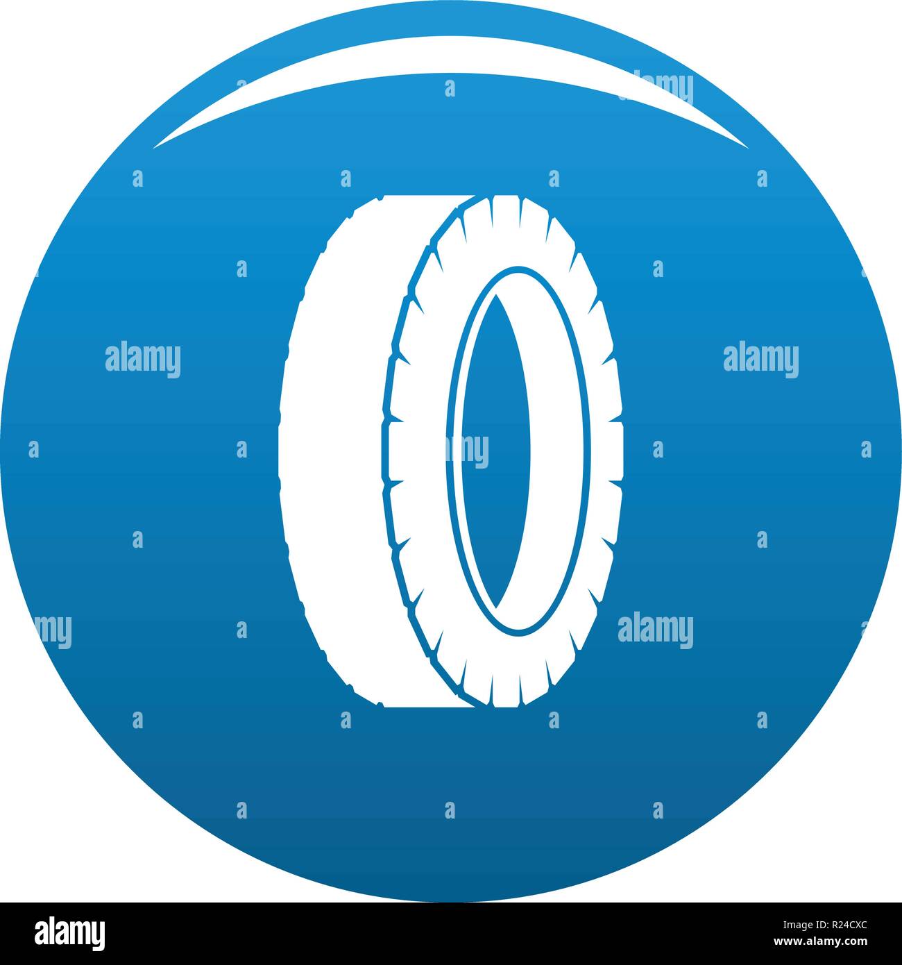 Turning tire icon vector blue circle isolated on white background Stock ...