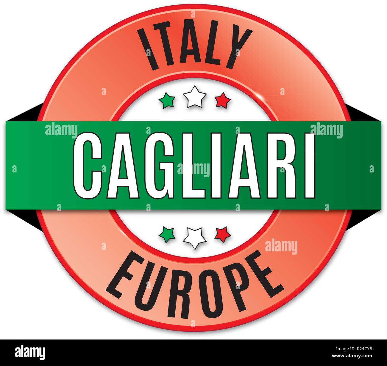 round glossy green red white badge Stock Vector Image & Art - Alamy