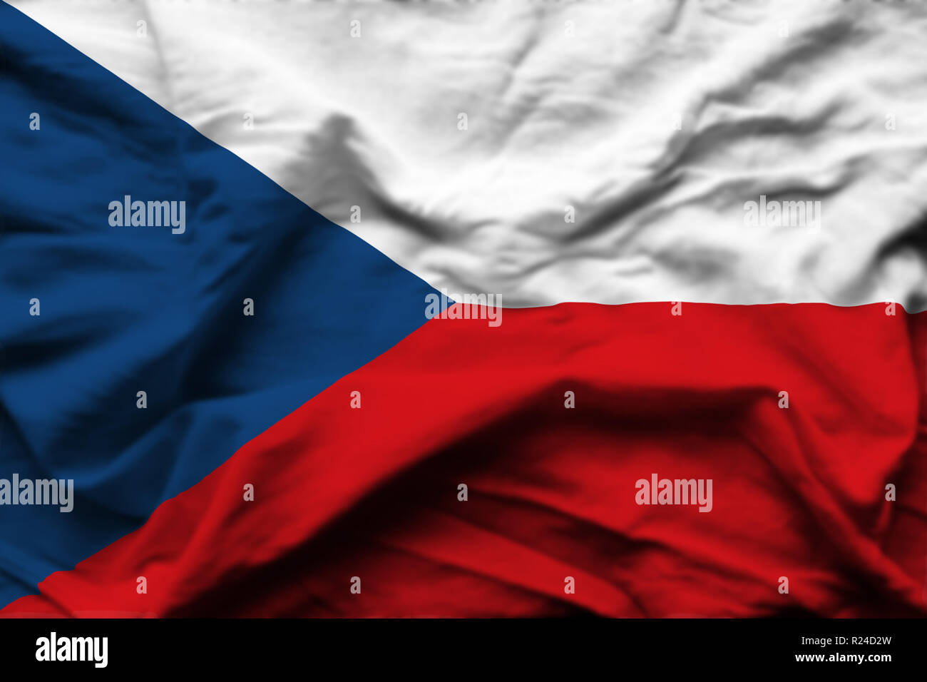 Czech Republic 3D wrinkled flag illustration. Usable for background and ...