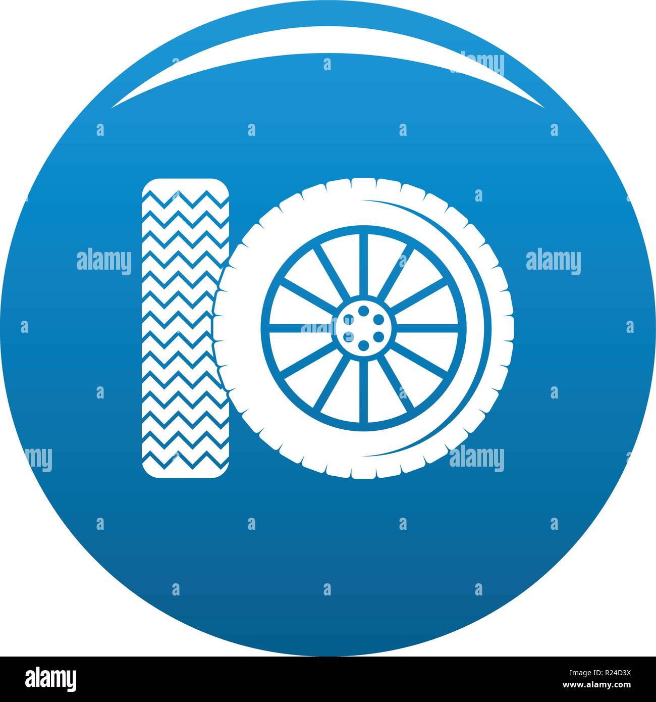 Car tire icon vector blue circle isolated on white background Stock ...