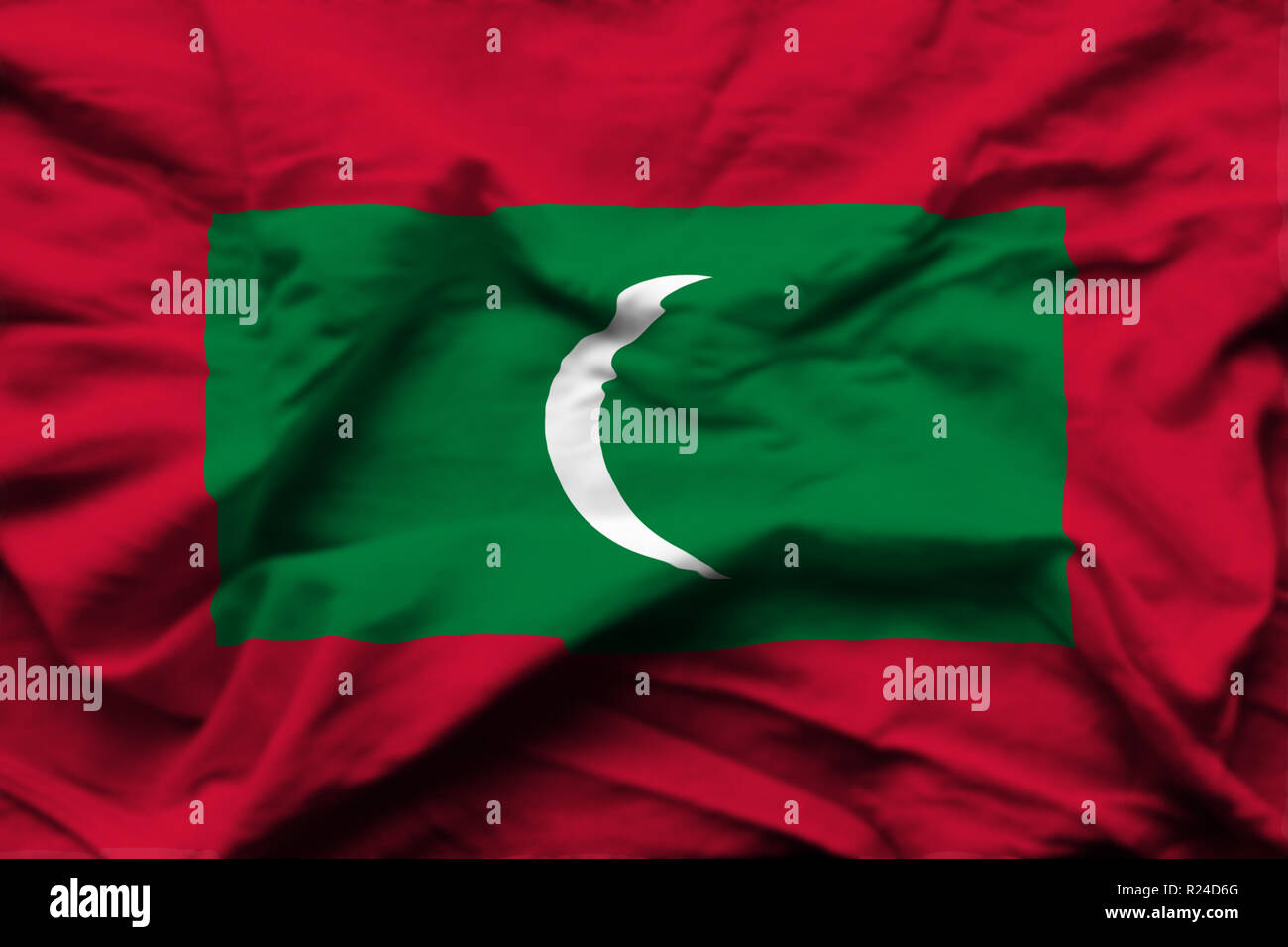 Maldives 3D wrinkled flag illustration. Usable for background and ...