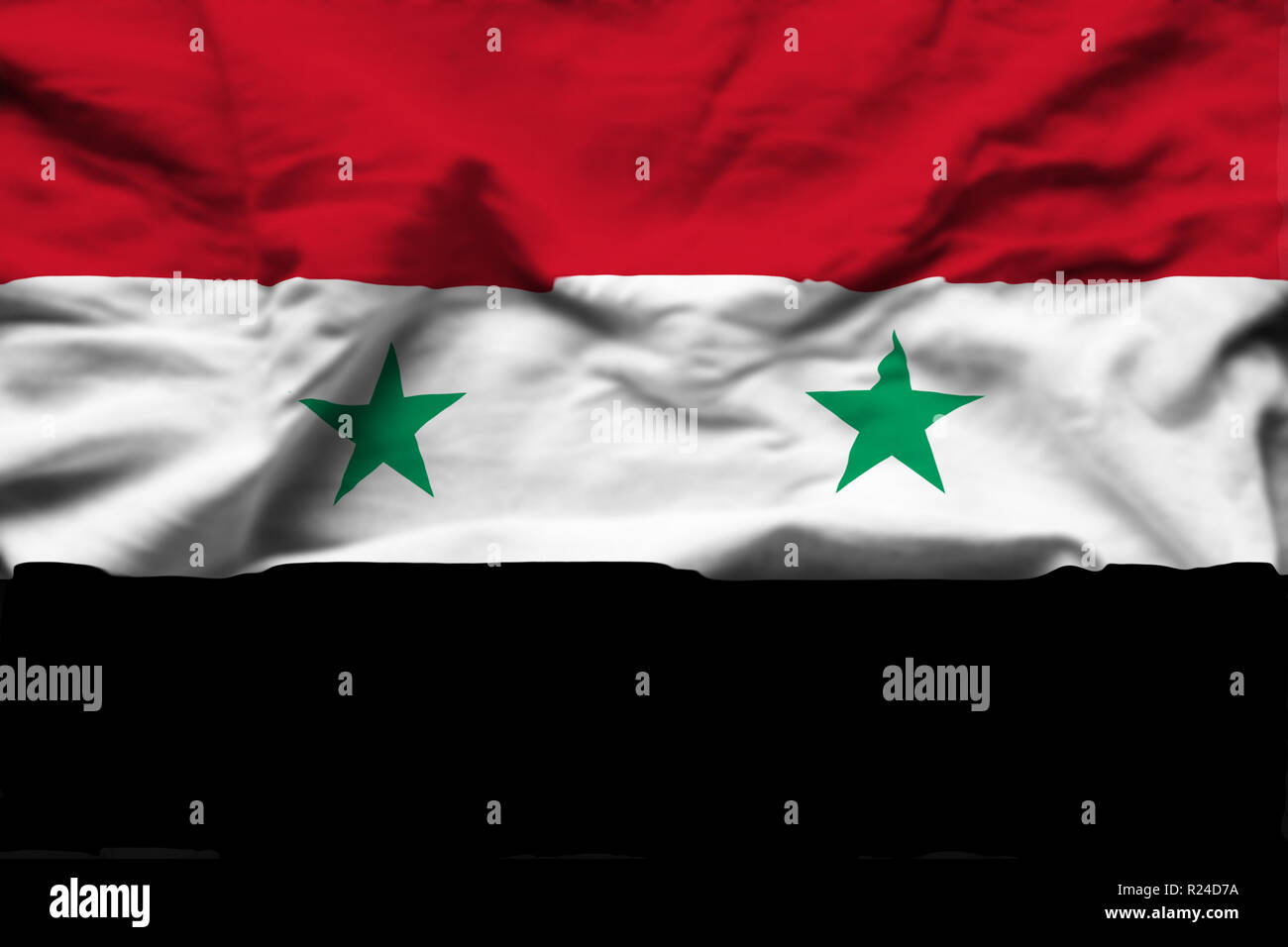Syria 3D wrinkled flag illustration. Usable for background and texture ...