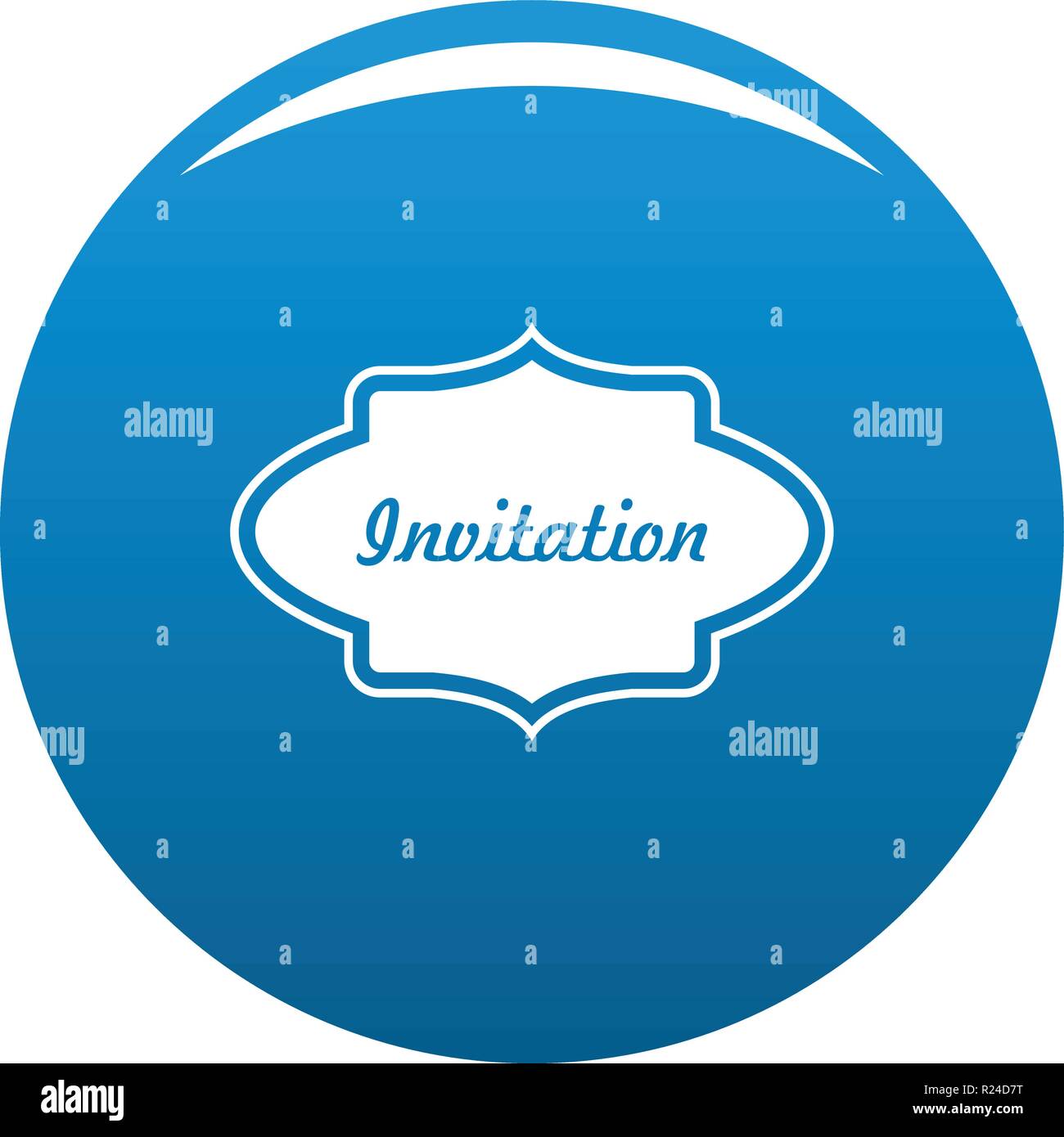 Invite label icon vector blue circle isolated on white background Stock ...