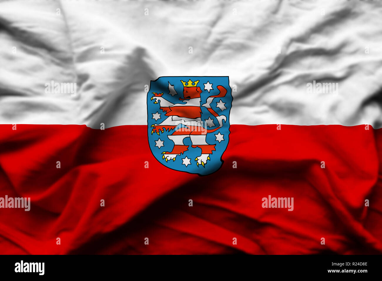 Thuringia 3D wrinkled flag illustration. Usable for background and ...