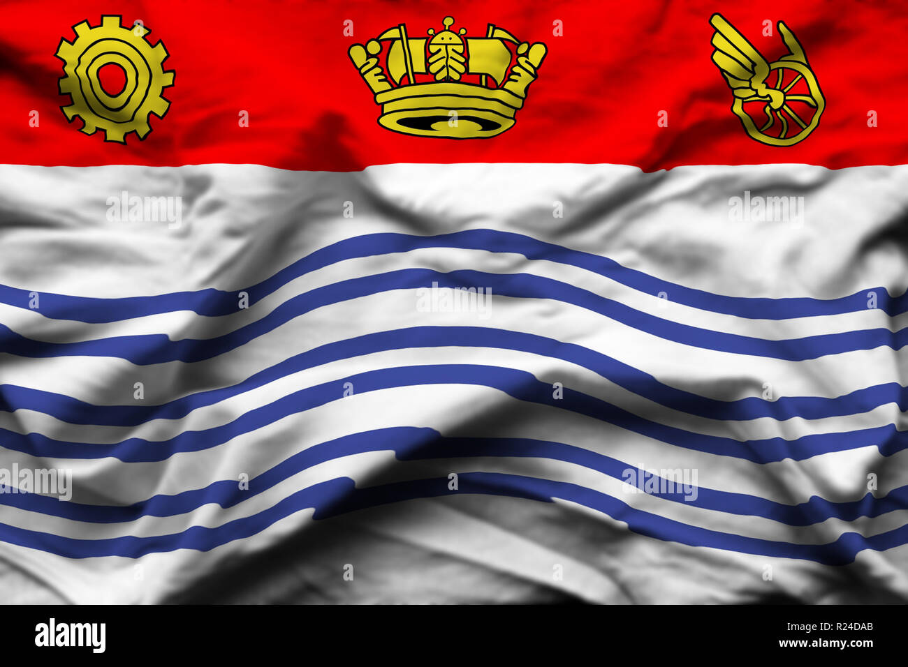 Flag Of Barrie 3D wrinkled flag illustration. Usable for background and ...