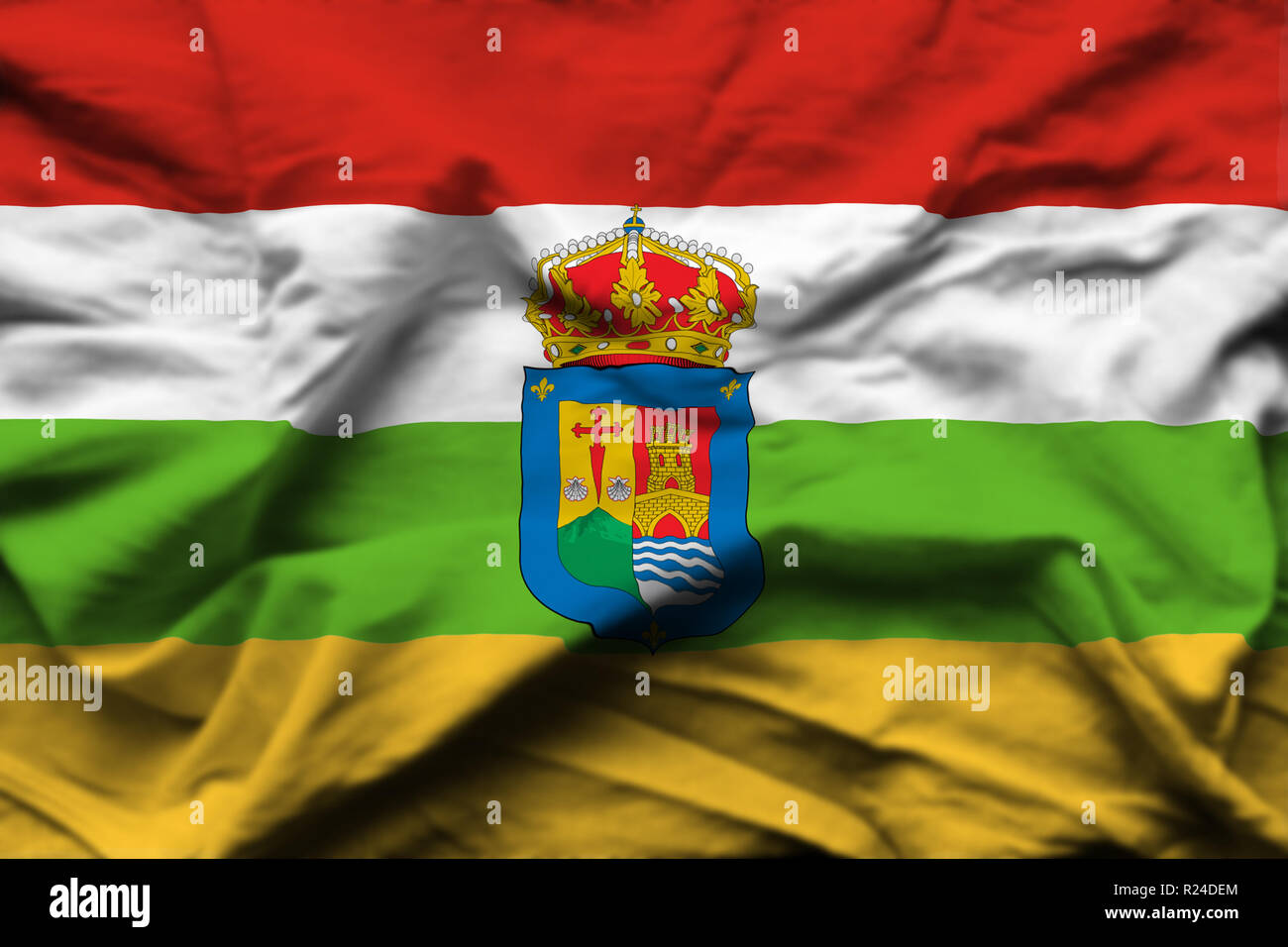 La Rioja 3D wrinkled flag illustration. Usable for background and ...