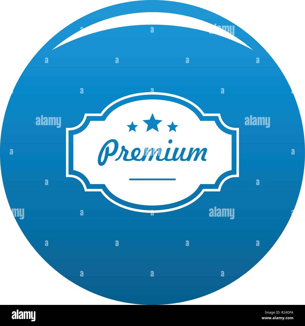 Best premium label icon vector blue circle isolated on white background ...